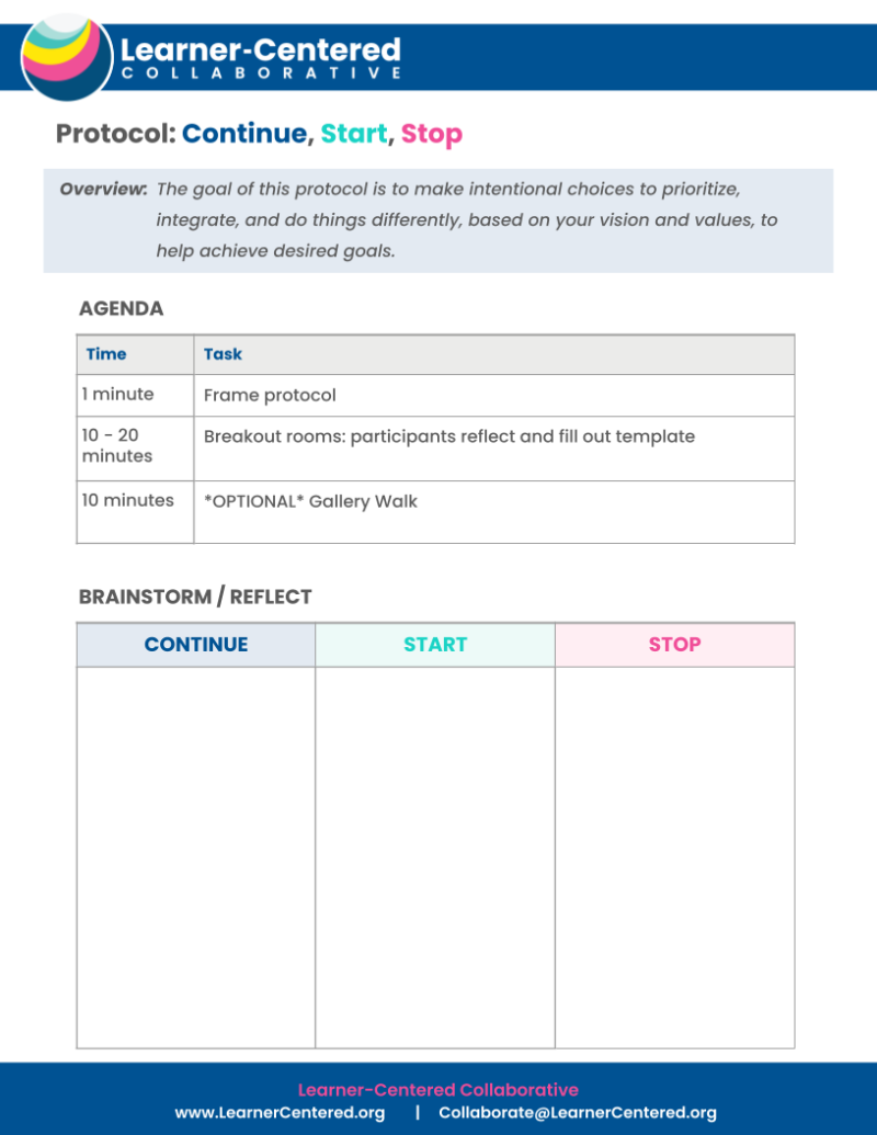 Continue, Start, Stop Protocol