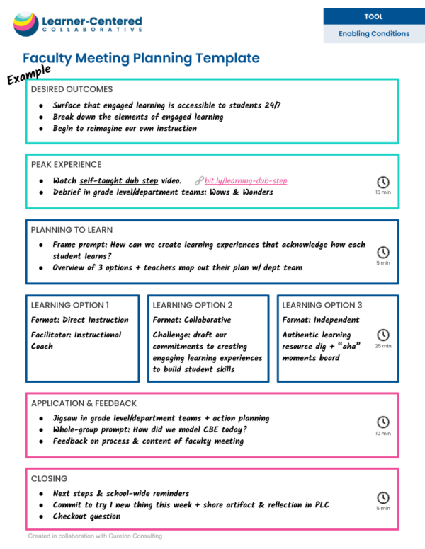 Faculty Meeting Planning Template