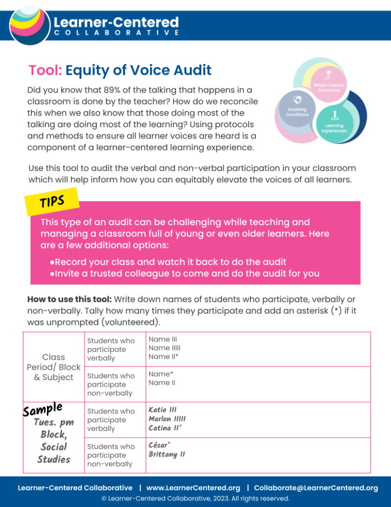 Equity of Voice Audit