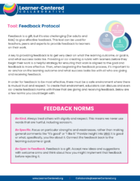 Effective feedback guide - formative assessment tool