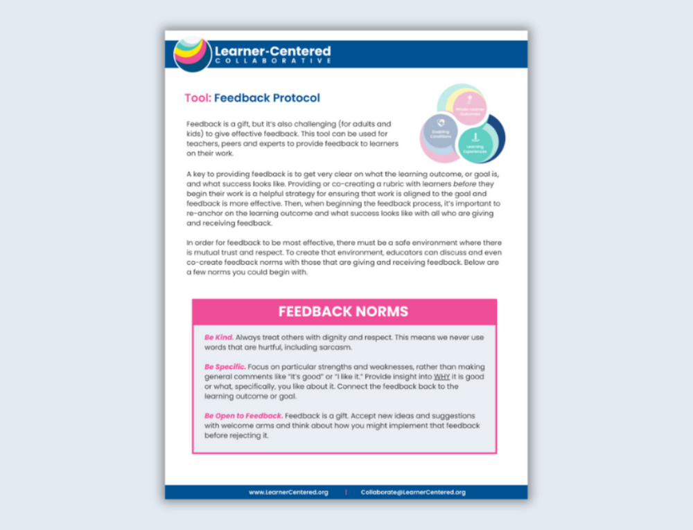 Learning Walk "Look Fors" - Learner-Centered Collaborative